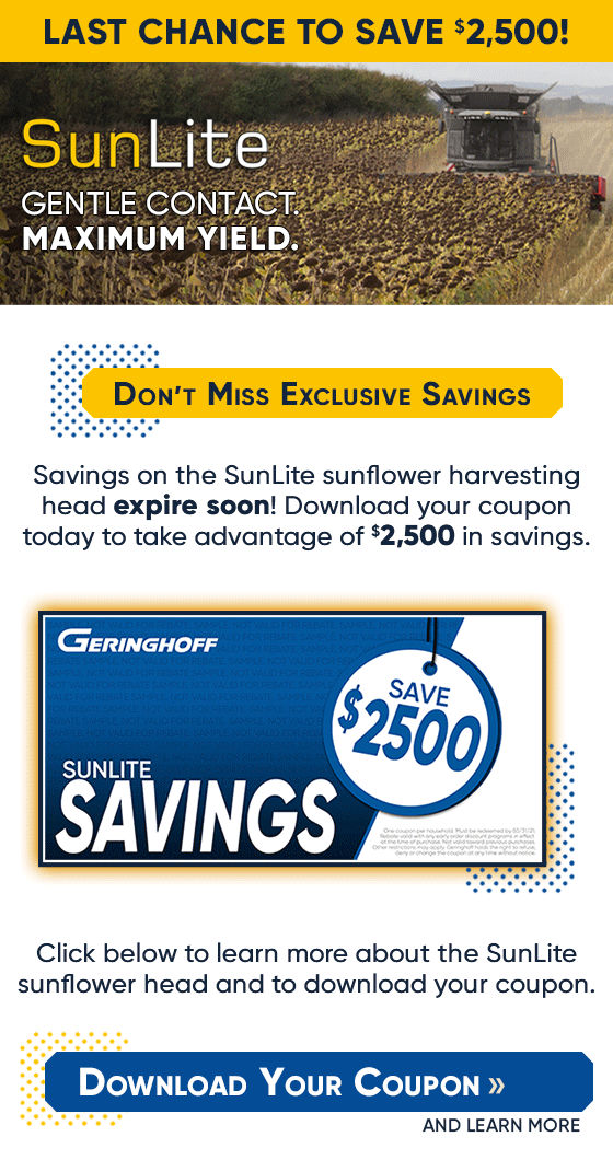 Geringhoff's SunLite Sunflower Head